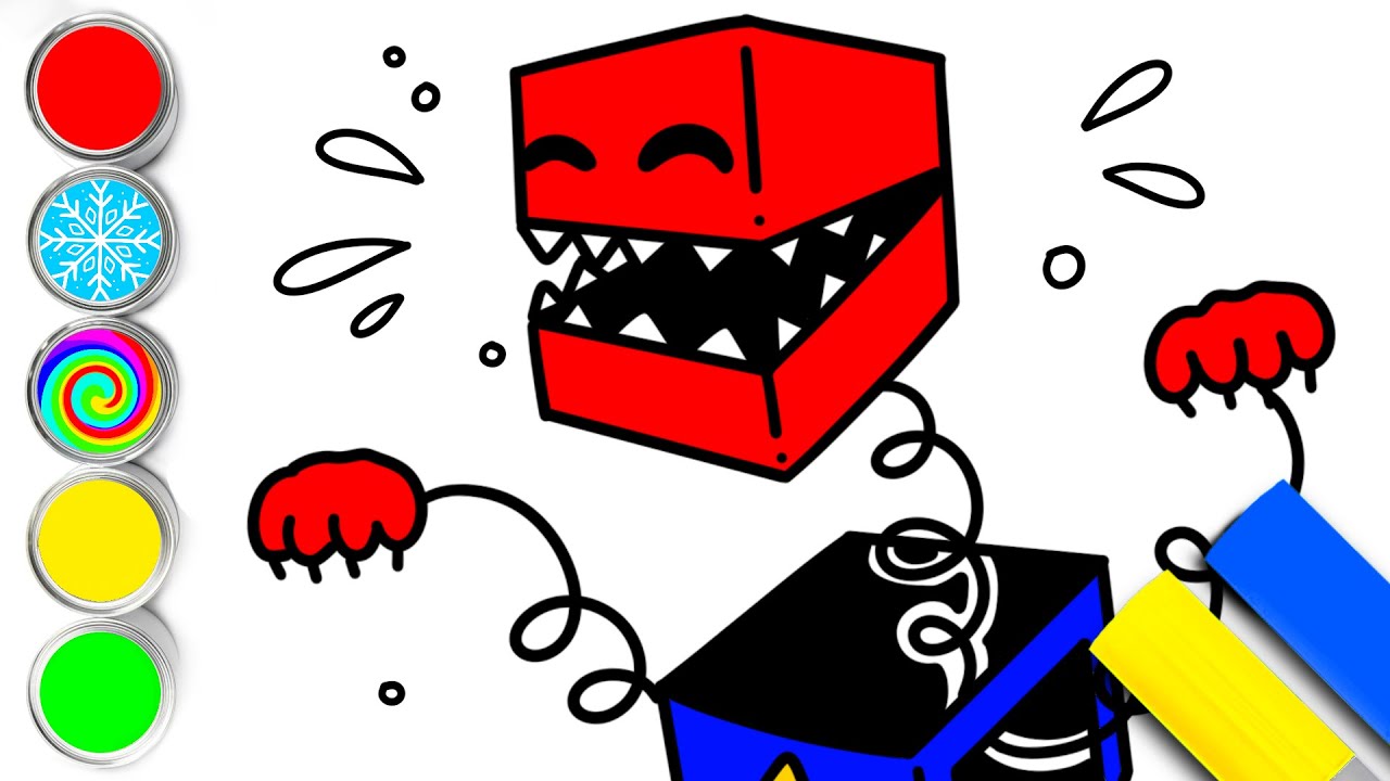 Boxy Boo Easy drawing painting coloring for kids | YesYouCan! #32 - YouTube