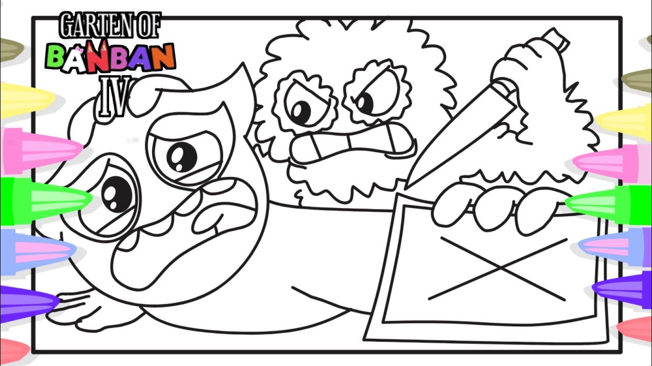 Garten of Banban 6 Coloring Pages | BITTERGIGGLE JESTER DARK STORY ...