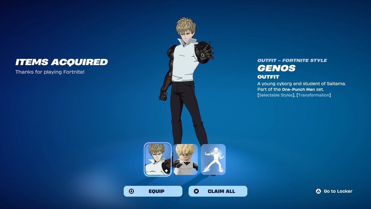 How To Get Genos Skin FREE In Fortnite! (Unlocked LEGO Genos Style) One ...