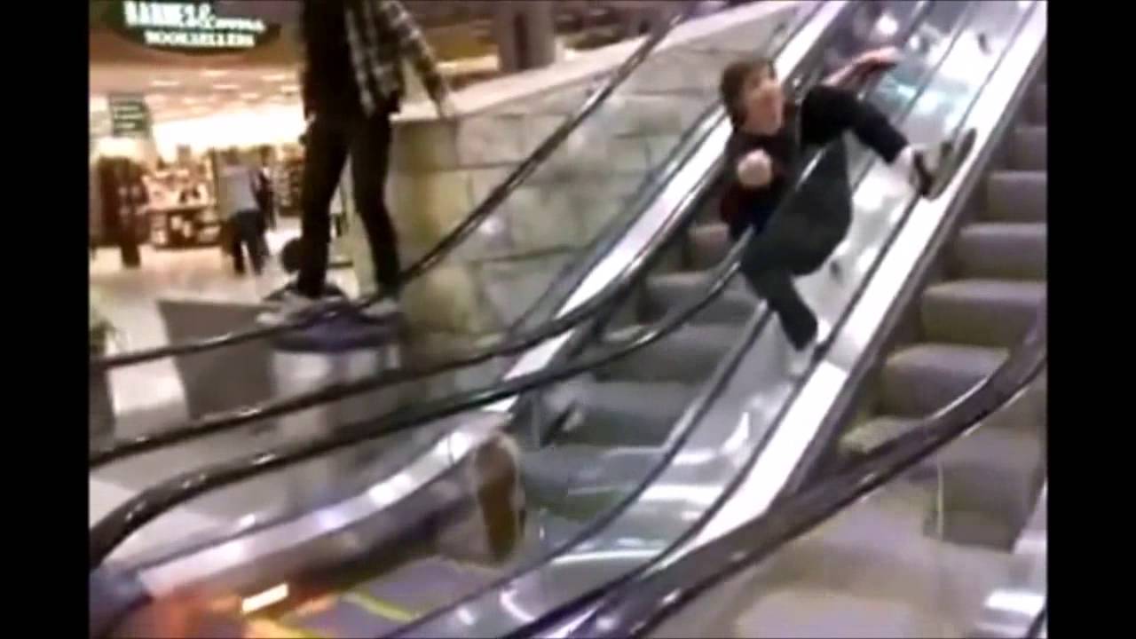 10 Funniest Escalator FAILS 2015 HD - YouTube