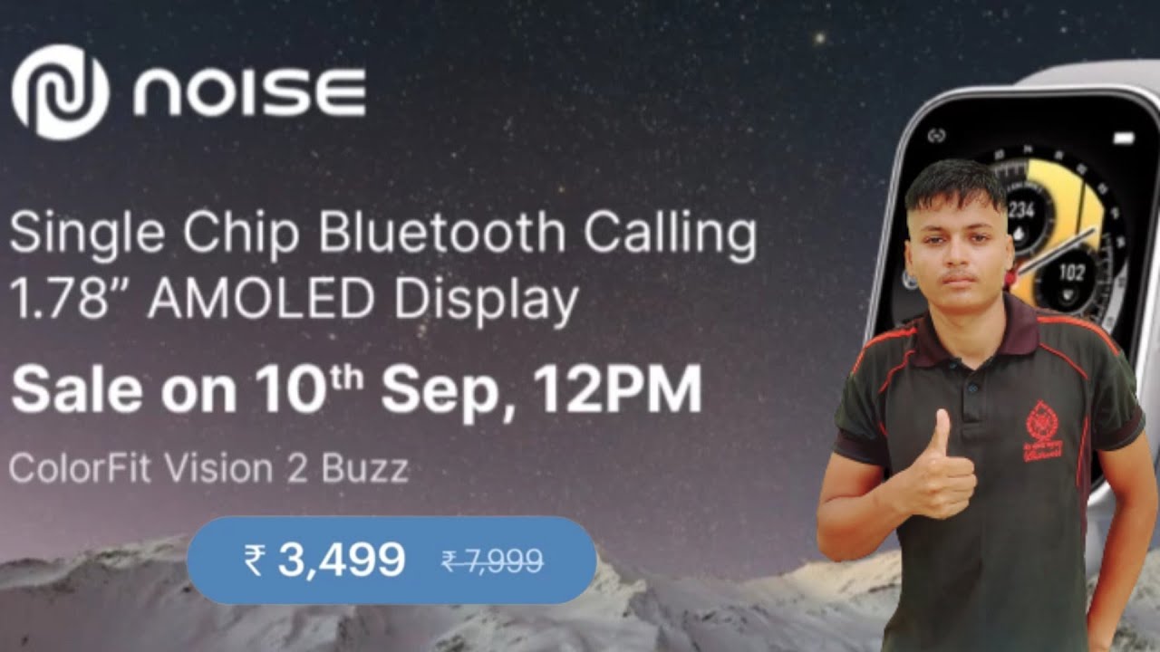 Noise Colorfit Vision 2 Buzz Smartwatch 🔥| 1.78 Amoled ⚡| BT Calling ⚡ ...