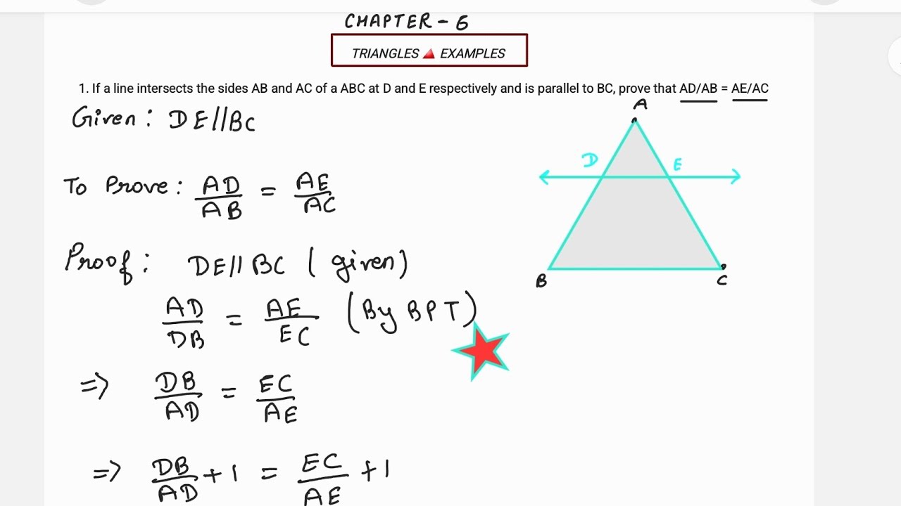 Class 10 NCERT Chapter-6 (Triangles) example- 1 - YouTube