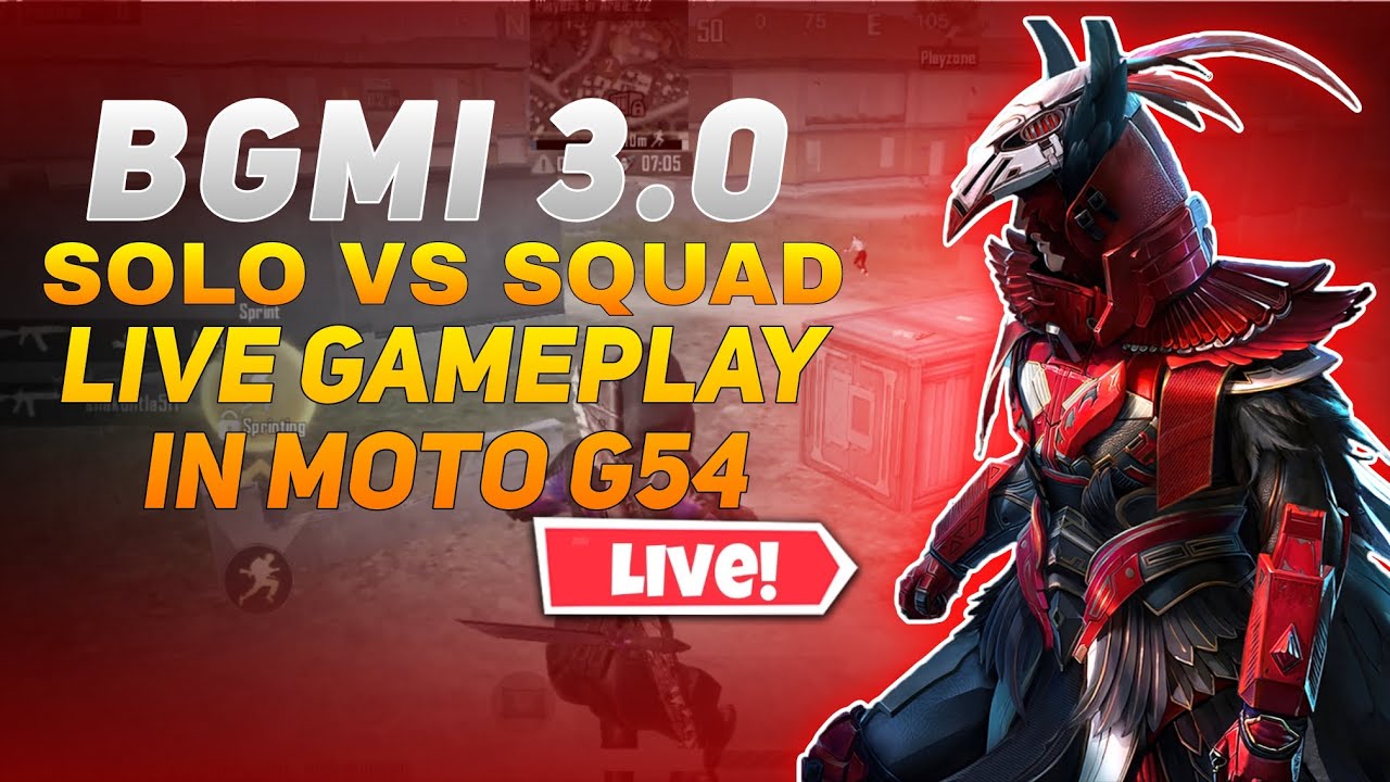 BGMI 3.0 LIVE SOLO VS SQUAD GAMEPLAY IN MOTO G54|MOTO G54 LIVE - YouTube