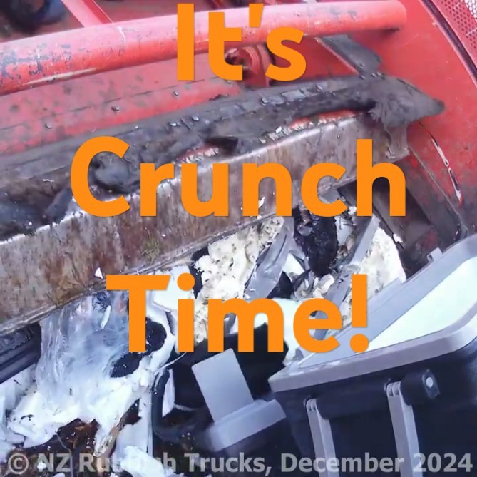 Close-up: Bulky Items Get Crushed by Rear Load Rubbish Truck #crush # ...
