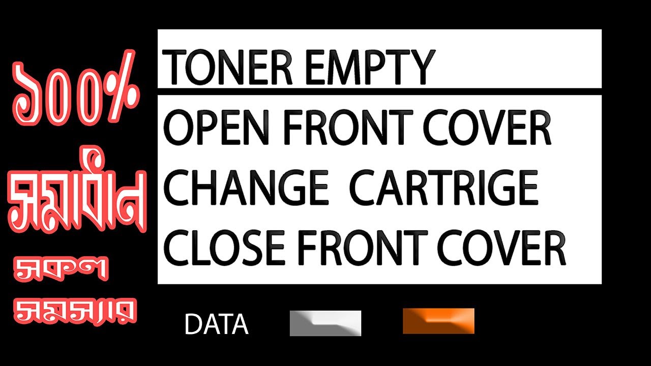 TONER EMPTY OPEN FRONT COVER CHANGE CARTRIDGE CLOSE FRONT COVER ...