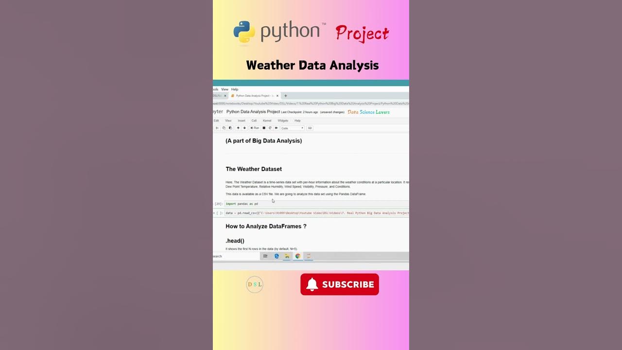 Python Project - 1 || Part-4 : Importing Weather Dataset #DataScienceLovers - YouTube