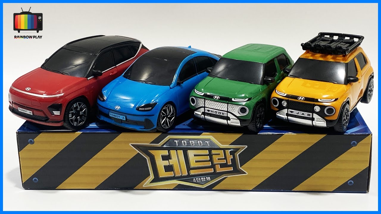 또봇 대도시의 영웅들 또봇 테트란 자동차 4단 합체 모음 Tobot Tetran Four Car Robot Combine ...