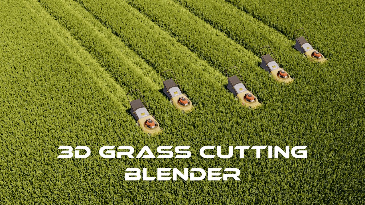 3D Grass Cutting || Blender Satisfying Animation - YouTube