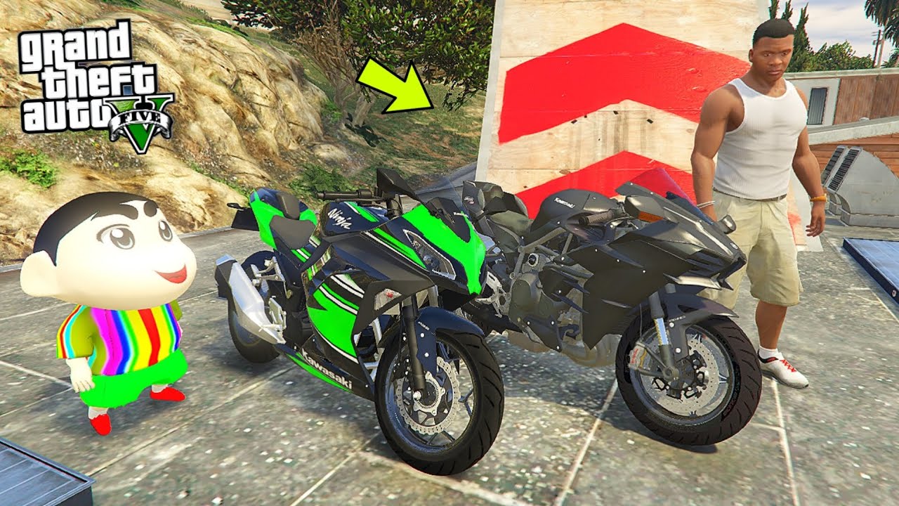 Gta 5 Franklin Ninja H2R VS Ninja 300 Best Super Jump Challenge ...