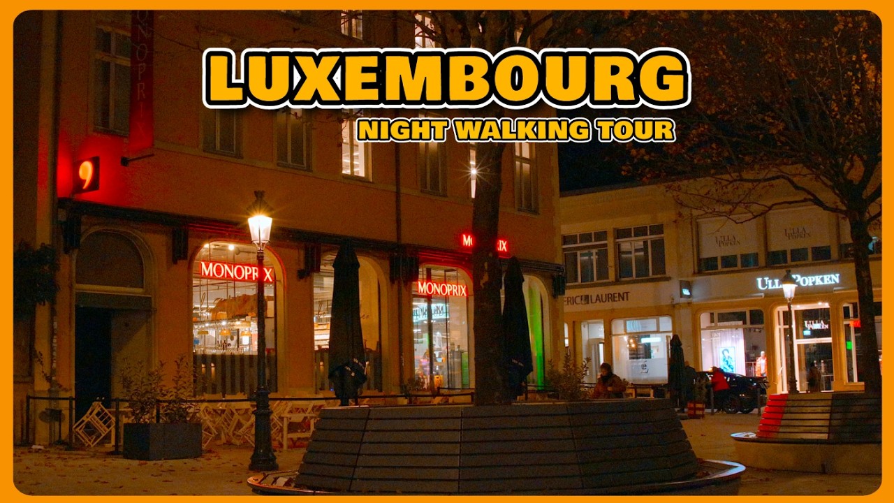 LUXEMBOURG NIGHT 🇱🇺 Night Walking Tour in Luxembourg City Center NOV ...