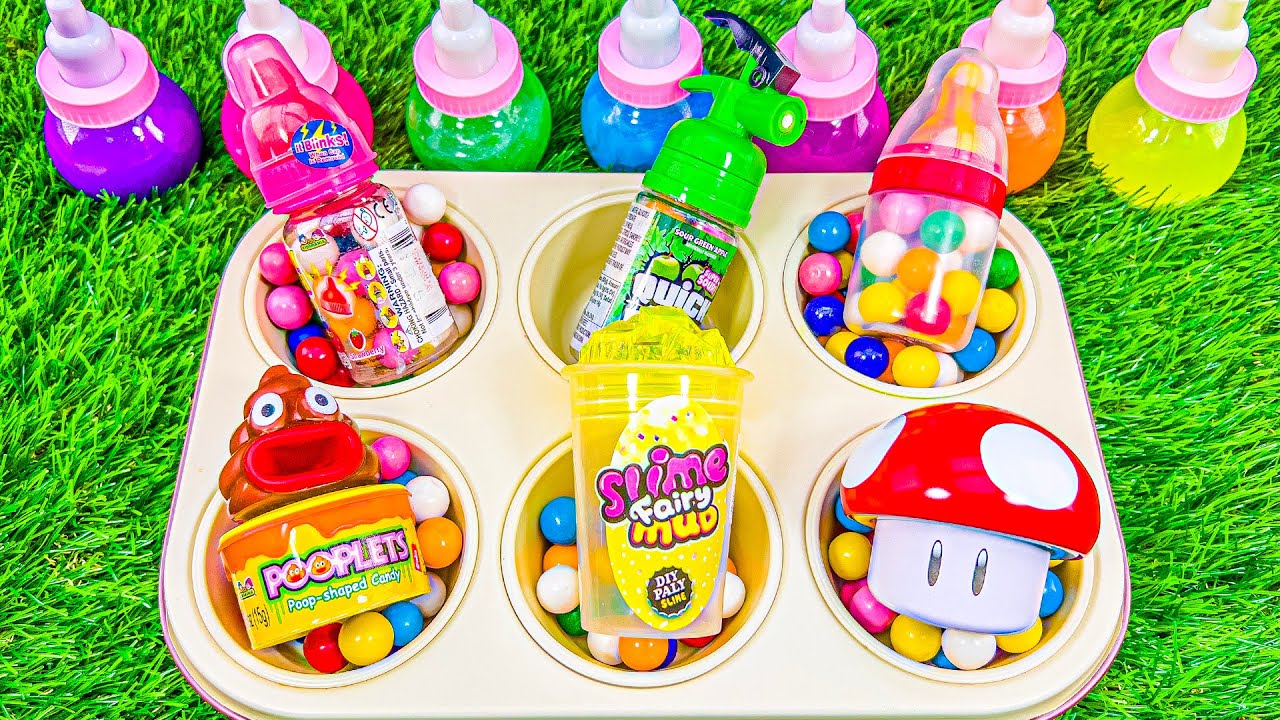 Glitter Satisfying ASMR | 6 BIG Slime Soccer Balls FROM Glossy Mixing ...