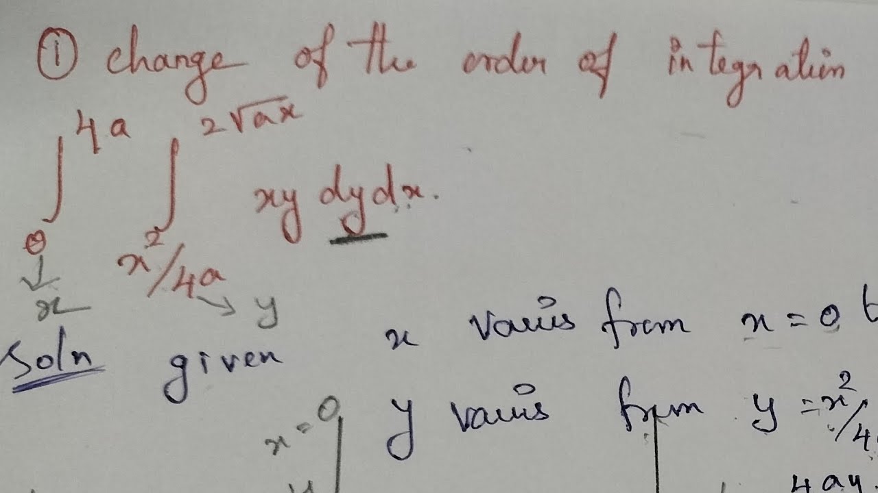 Change of Order of Integration problem 1 in engineering maths 1 (Tamil ...