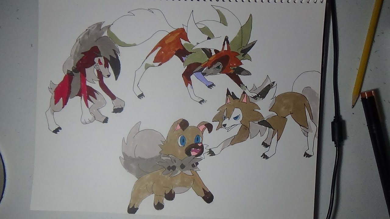 Drawing Rockruff and Lyncaroc Forms - YouTube