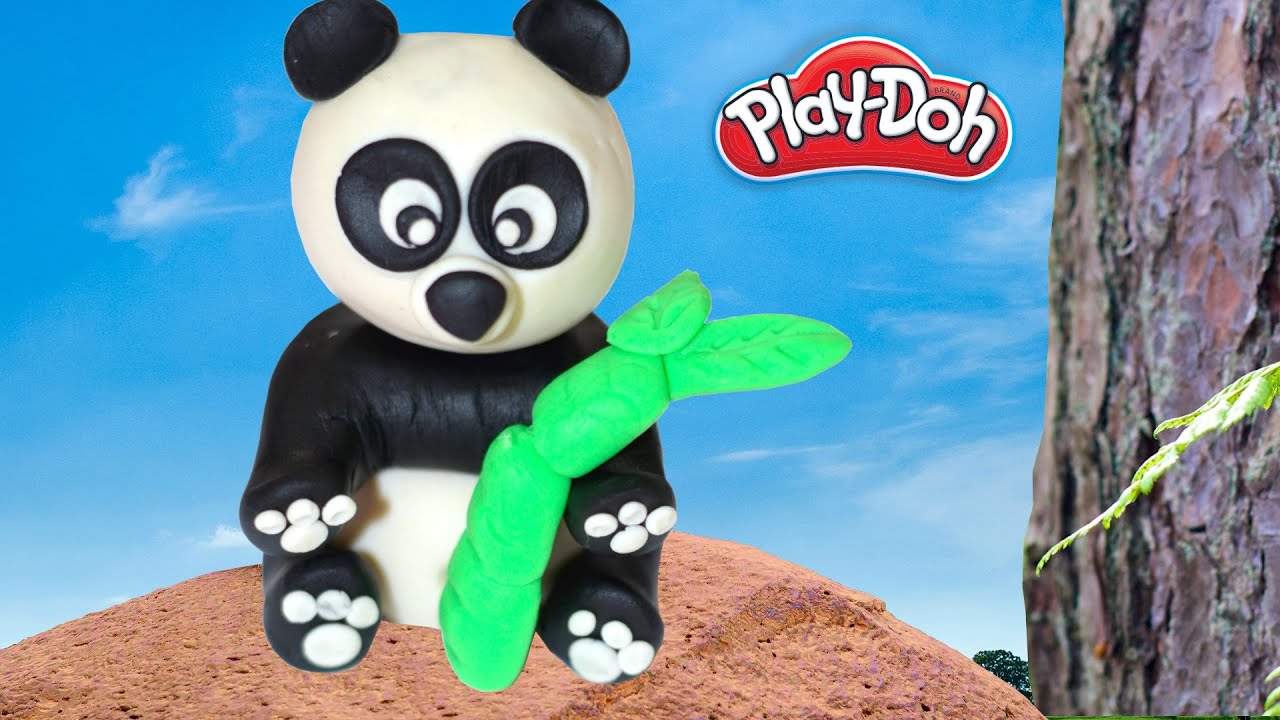 Make a Playdoh Panda Bear ( like Kung Fu Panda ) - YouTube