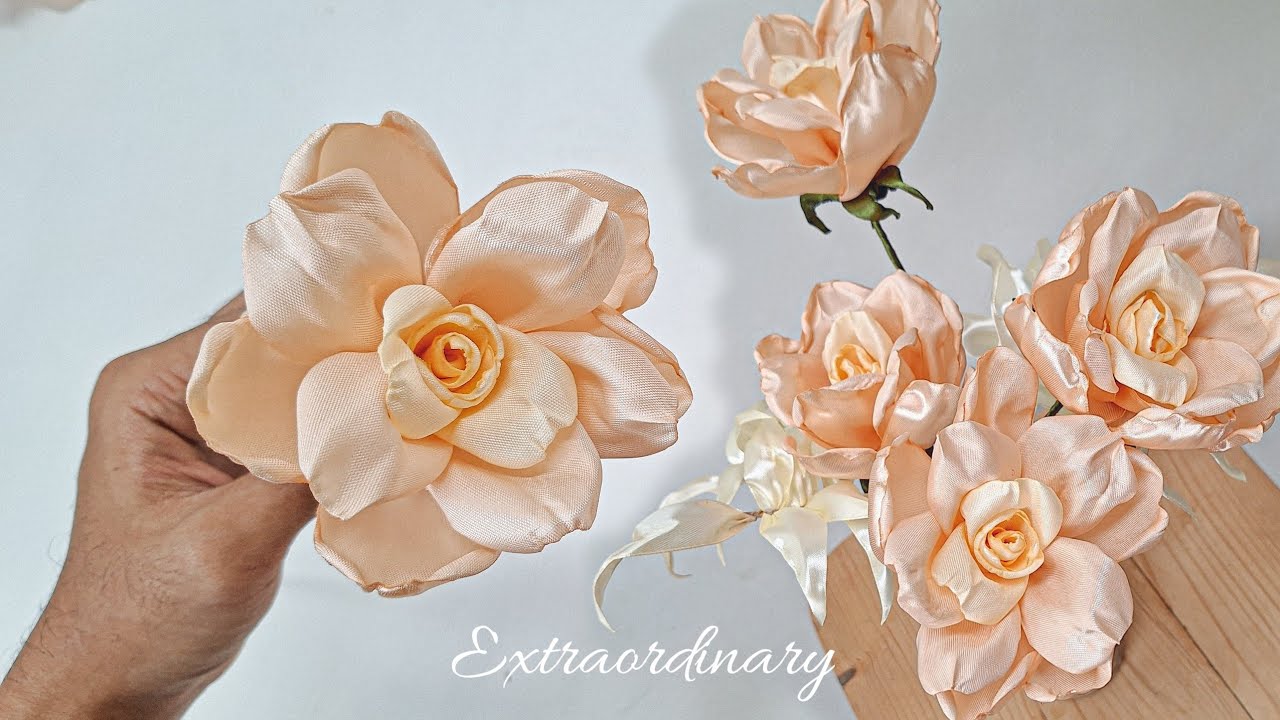DIY, Rose A | How to make extraordinary flowers from satin ribbon ...