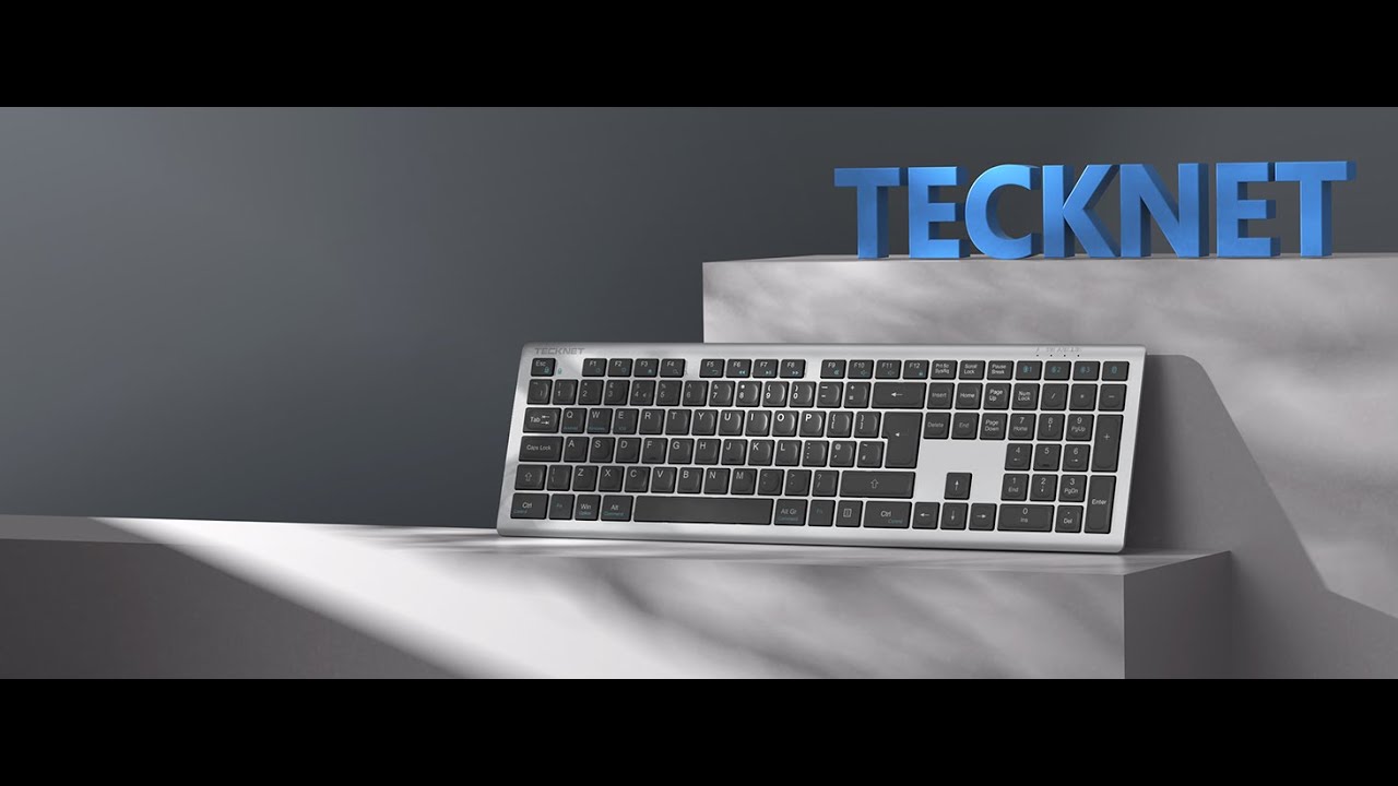 TECKNET Rechargeable 2.4GHz USB Bluetooth Keyboard - YouTube