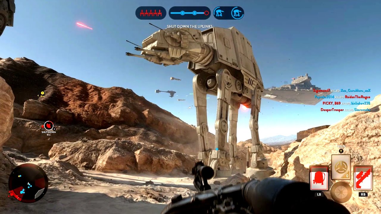 Star Wars Battlefront Inside AT-AT Gameplay - YouTube