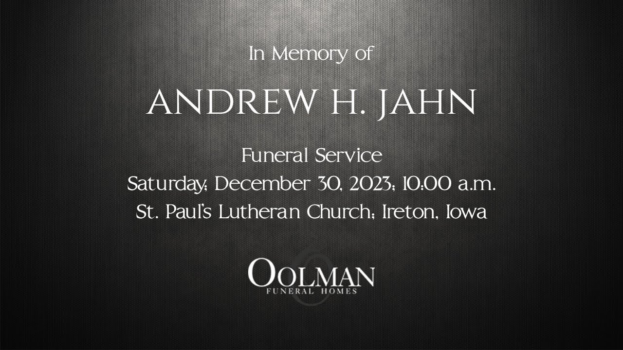 Andrew Jahn Funeral Service - YouTube