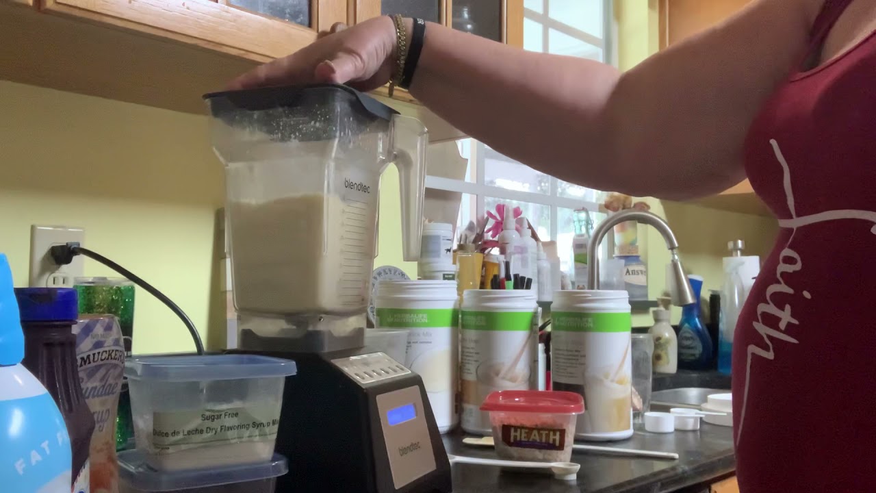 Heath Bar Crunch! How to make Herbalife Protein Shake - YouTube