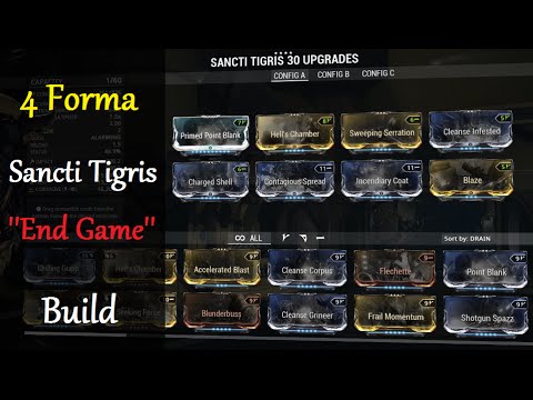 Warframe Weapon Builds - Sancti Tigris ''End Game'' Build (4 Forma ...