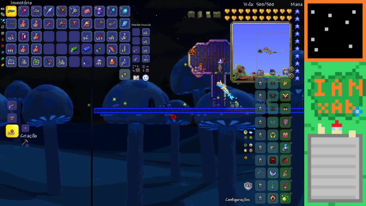 Terraria Master Mode Hardmode Ep8: Cogumelita, Montaria de Barco e Moon ...