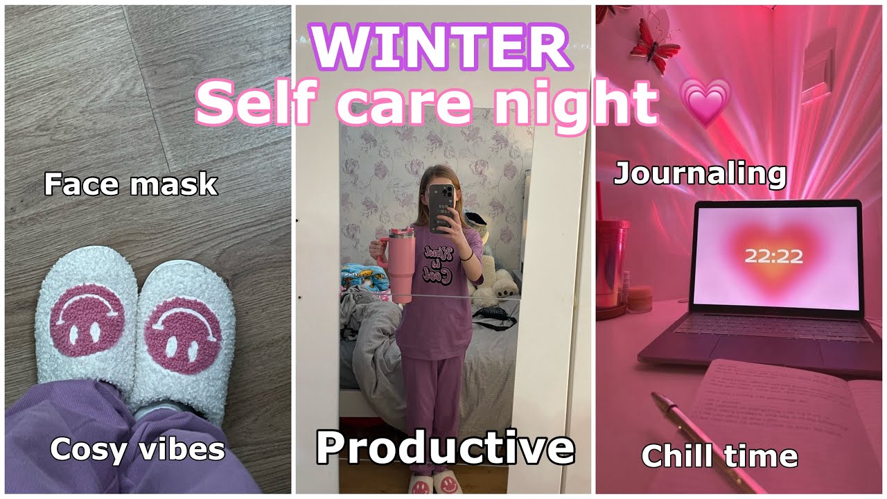 SELF CARE NIGHT 💗 || skincare, face mask, journaling + productive ...
