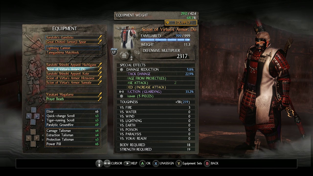 Nioh tonfa gun build best set 2019 - YouTube