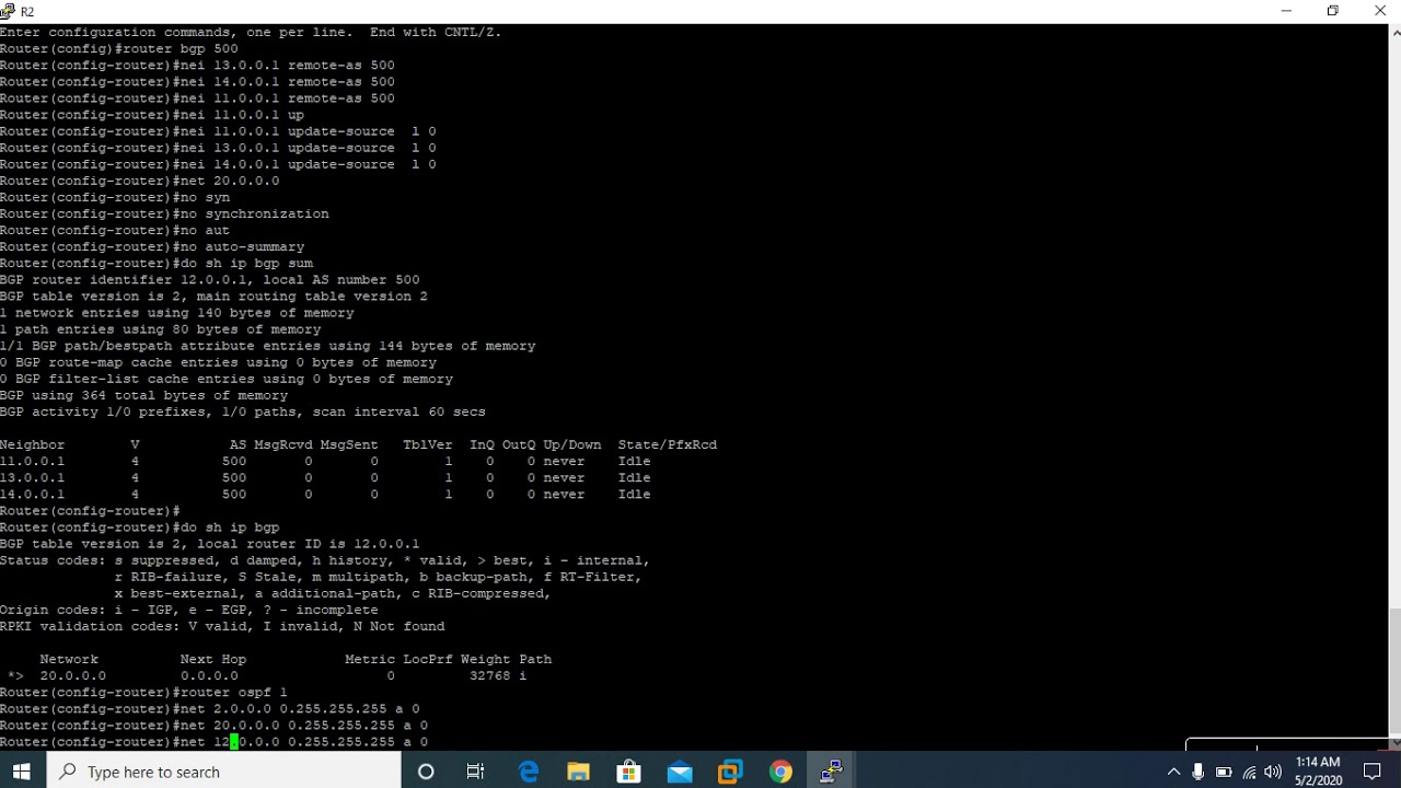 BGP -IBGP peering using loop back interface - YouTube