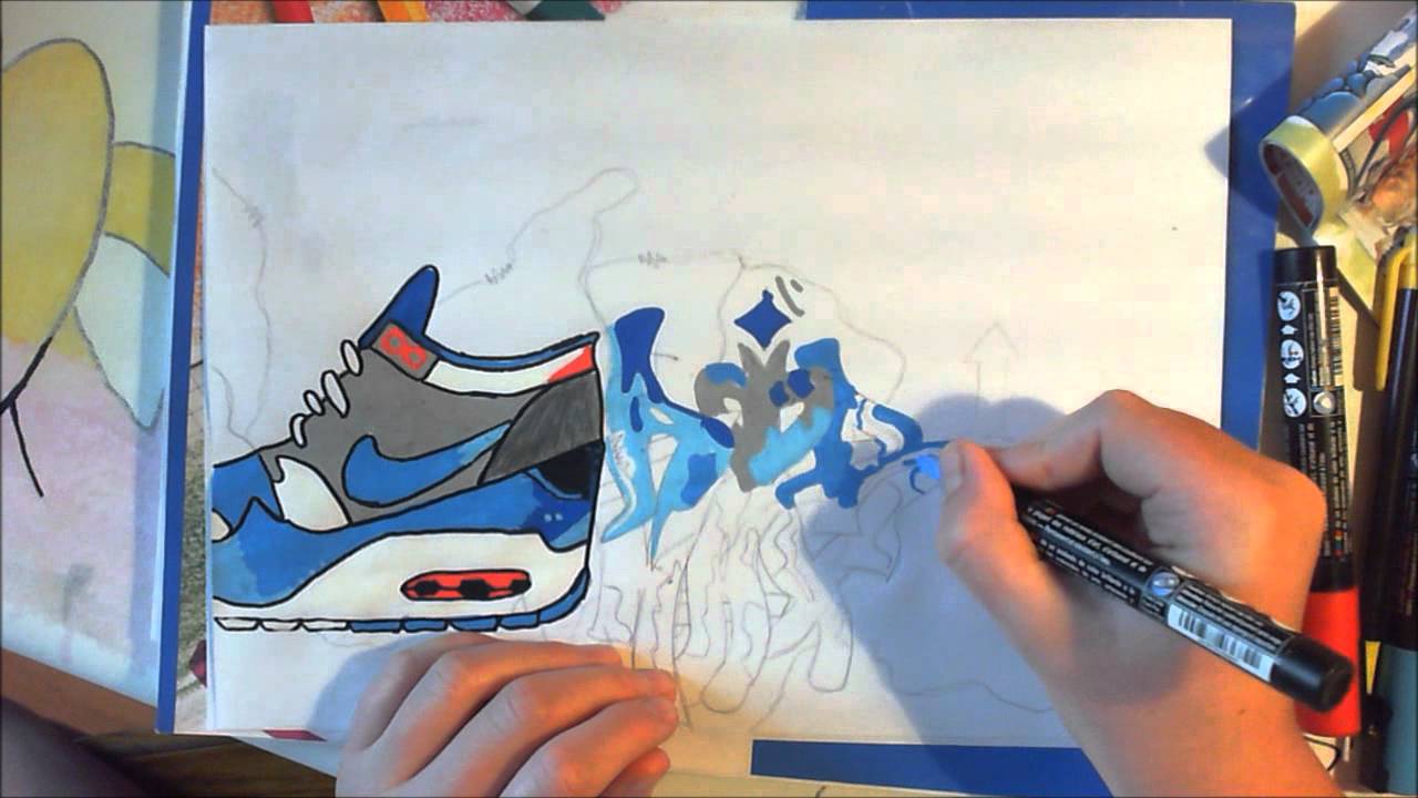 Speed Drawing - AIR MAX (+Bonus:Graffiti Wall x3) - YouTube