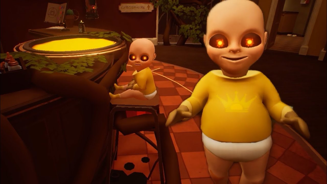 Baby horror game the baby in yellow laboratory black cat - YouTube