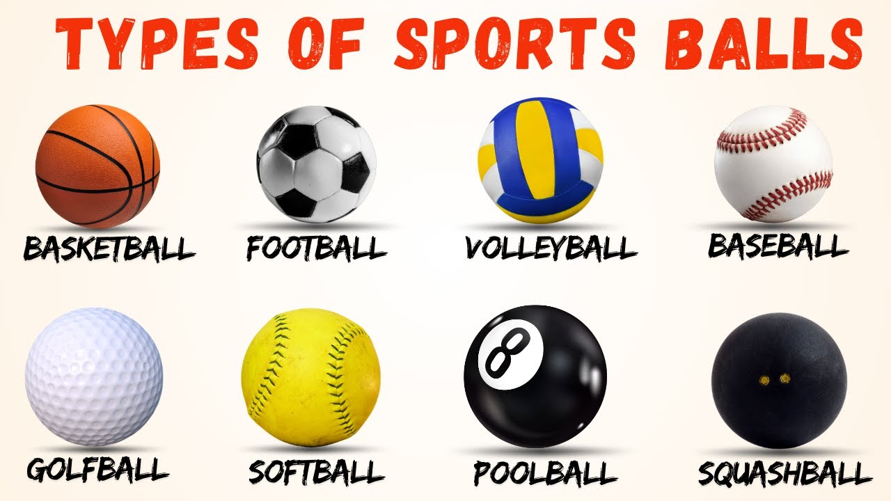 Types of Balls for Kids | Learn Sports Ball Names in English Vocabulary ...
