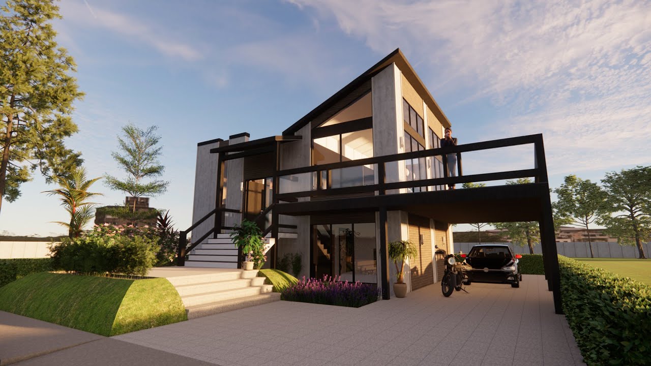 SMALL MODERN HOUSE DESIGN l 7X9 METERS 4 BEDROOMS - YouTube