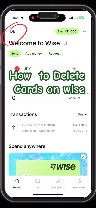 How to delete Debit or Credit Cards on Wise App| Remove cards on Wise app - YouTube