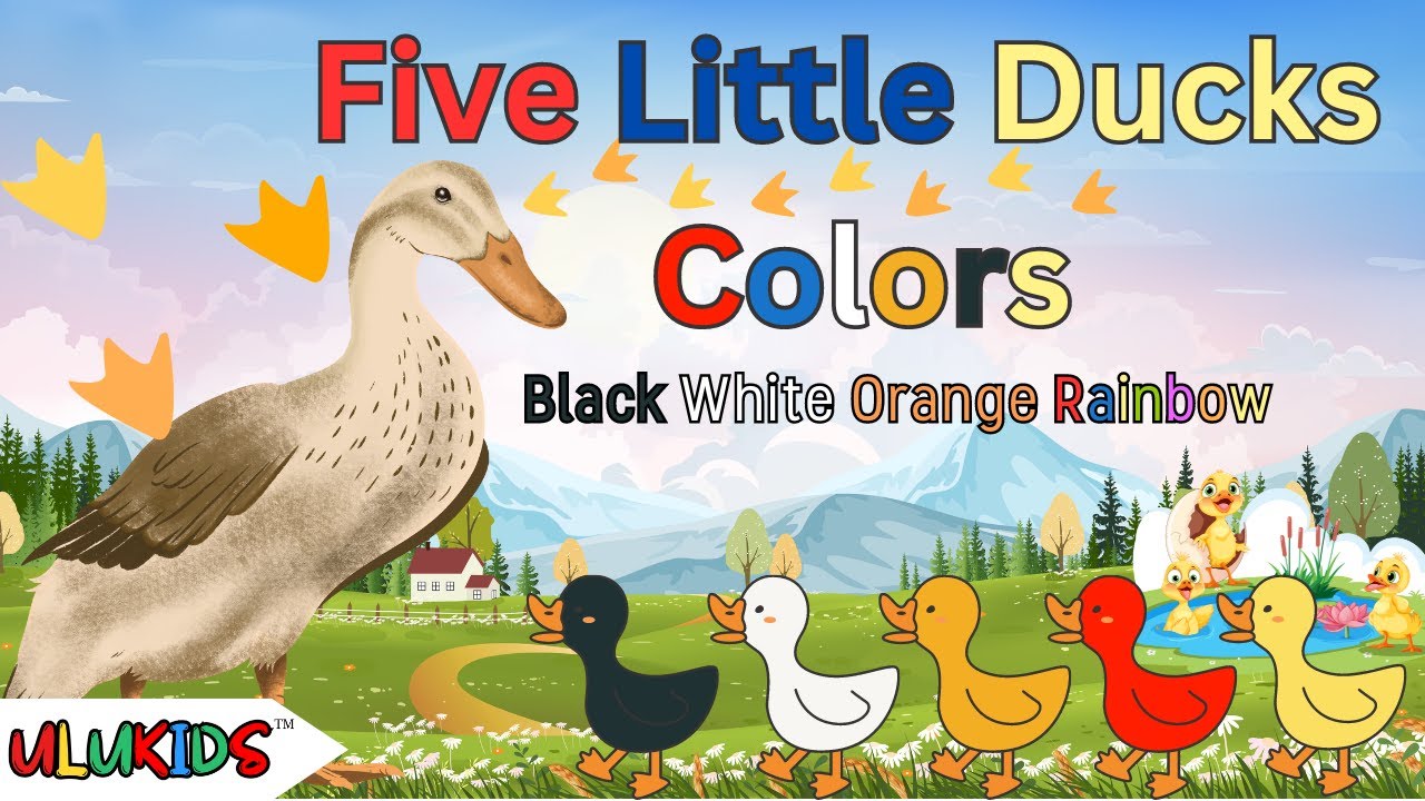 5 little ducks song with Colors - Black-White-Orange-Rainbow - YouTube