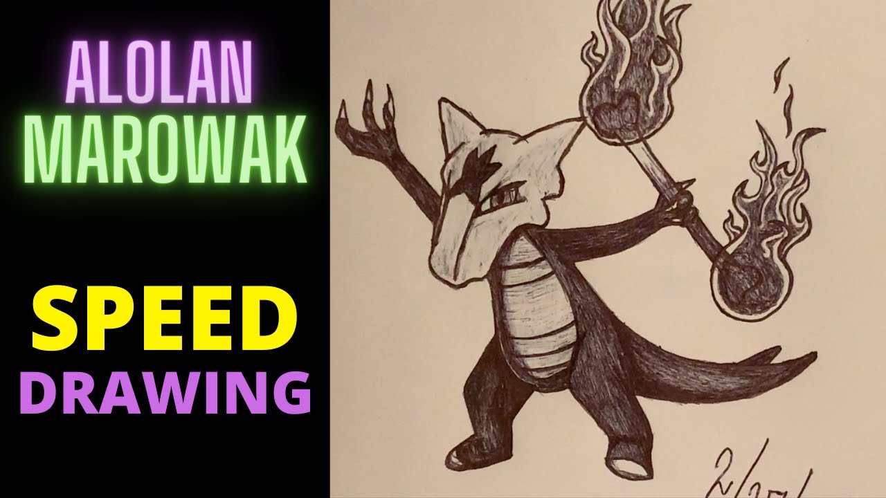 ALOLAN MAROWAK SPEED DRAWING! TIME LAPSE! How to draw the dope pokemon ...