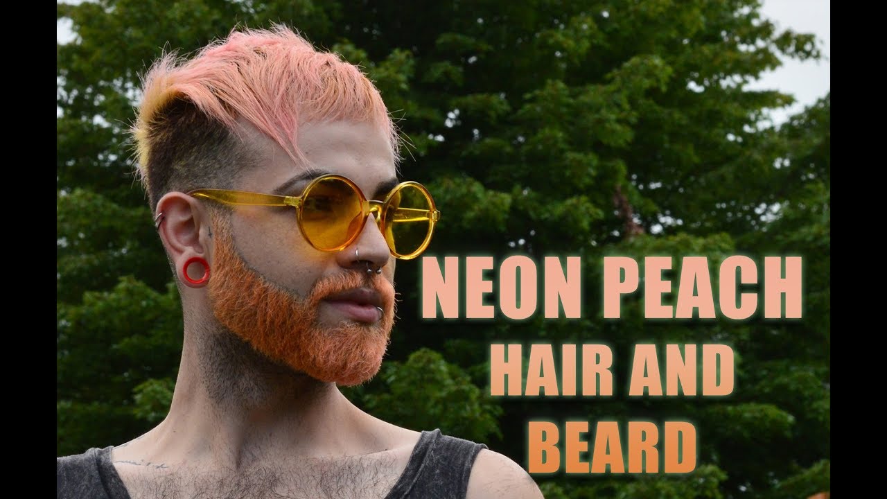 DIY NEON PEACH Hair and Beard Tutorial - YouTube