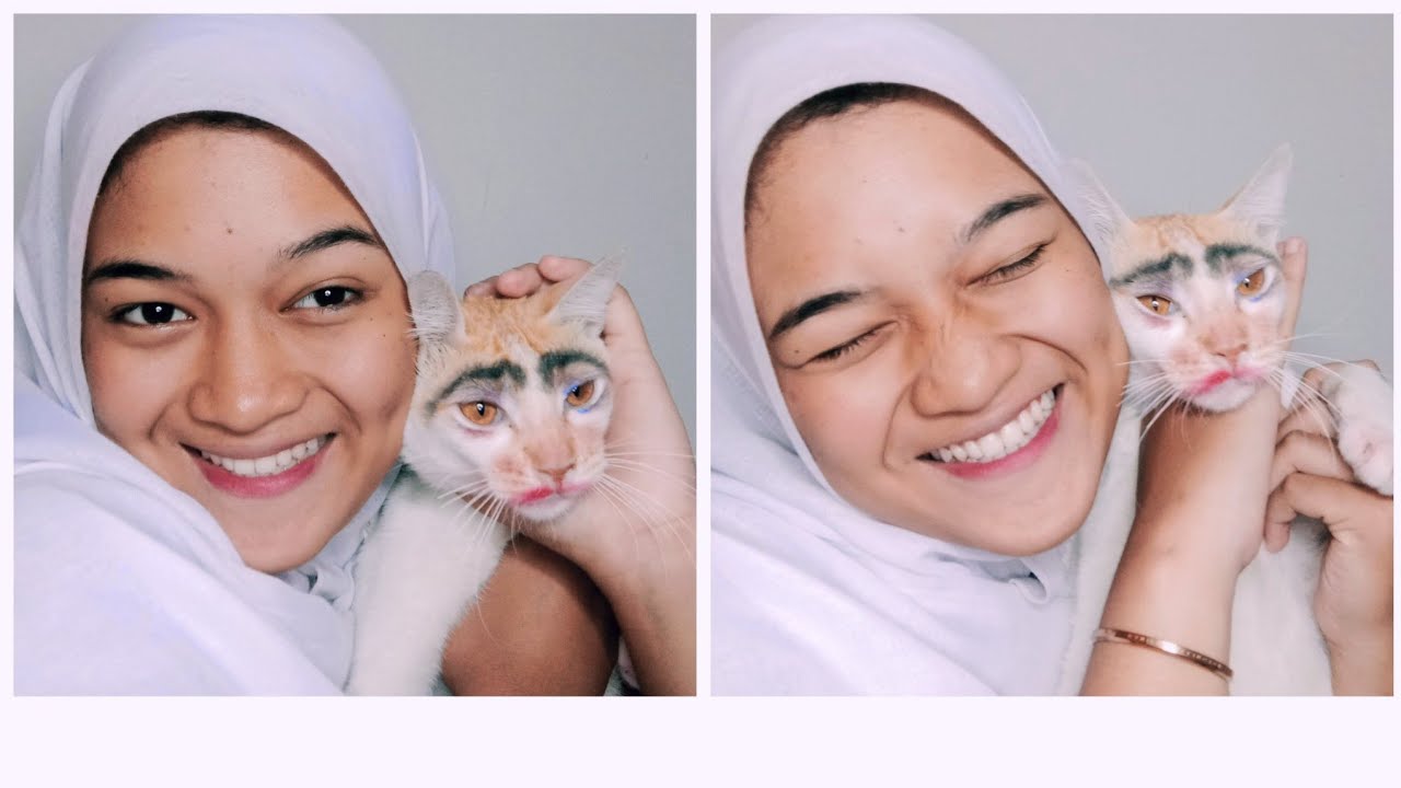 Challenge make Up in kucing!! - YouTube