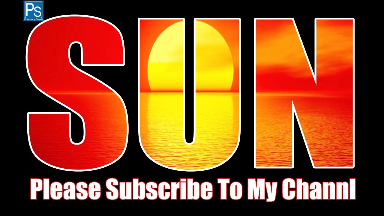 Learn how to create in photoshop sun text - YouTube