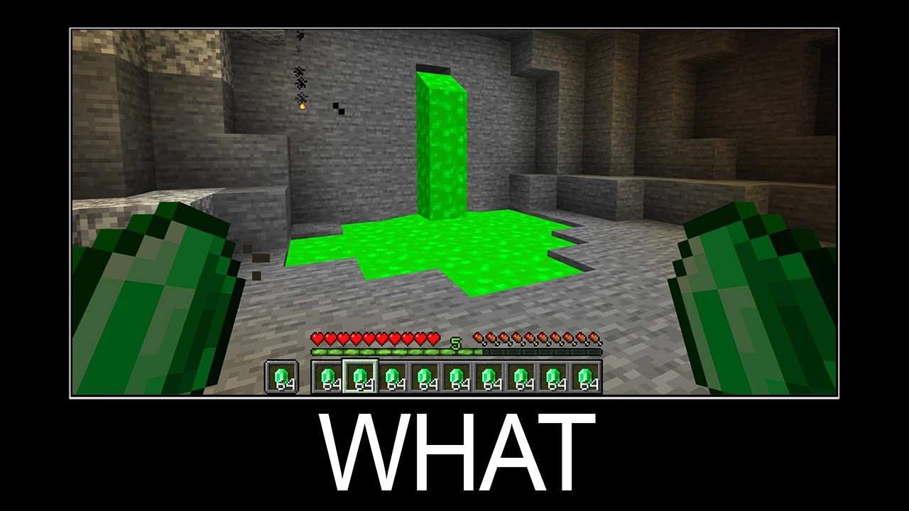 Minecraft Wait What meme part 2 (Emerald lava) - YouTube
