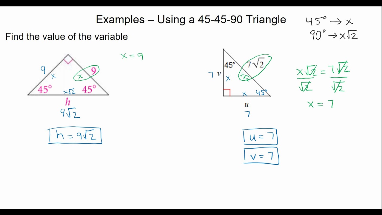 45-45-90 Triangles - YouTube