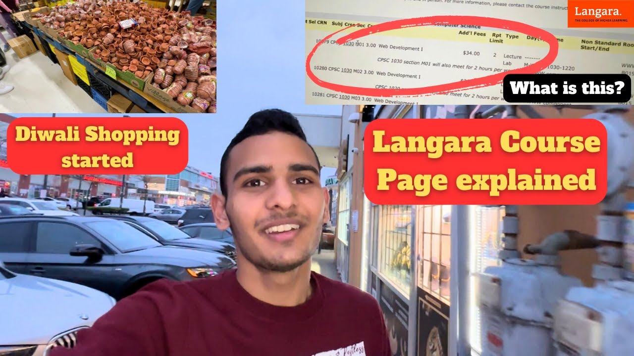 Diwali Shopping Started🪔🇨🇦|Langara Course Selection Page explained|What is M01, Rpt Limit?|Vlog ...