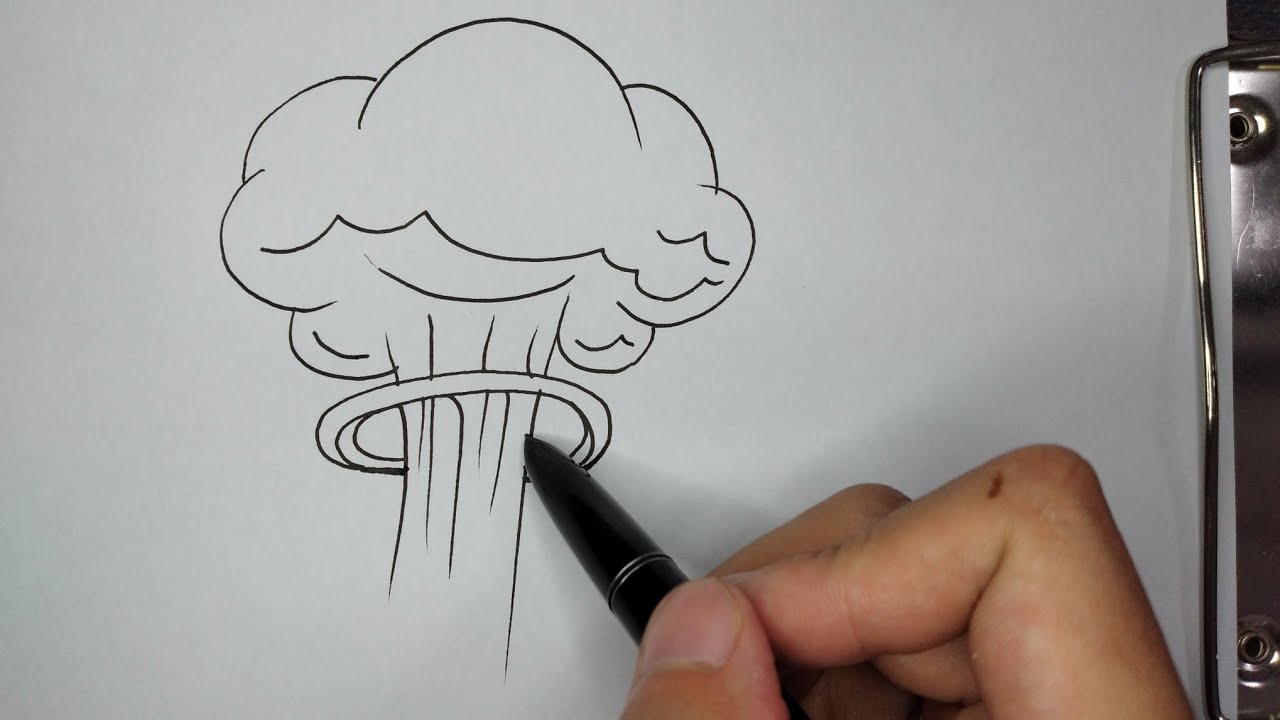 Cómo dibujar la explosión de una bomba atómica/How to draw atomic bomb ...