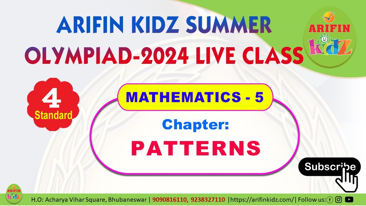 Std-4: MATHS-5 (Patterns) class by Arifinkidz - YouTube
