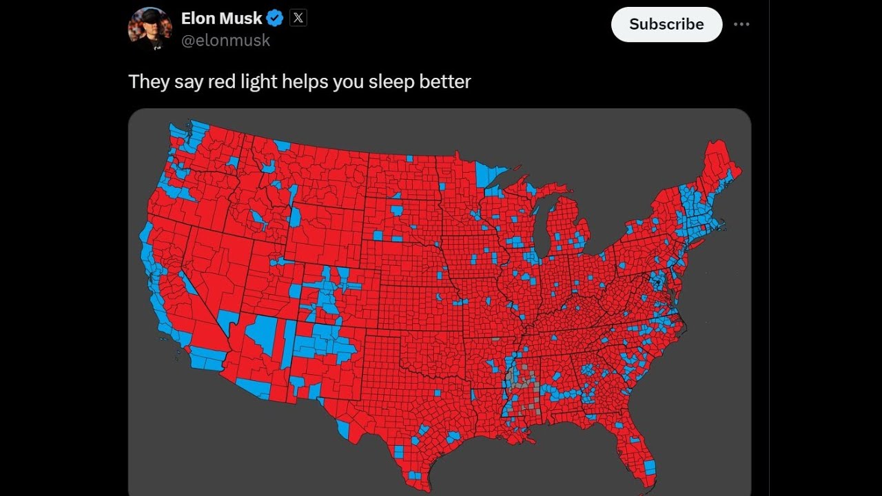 Elon map of election by district goes viral, all red - YouTube