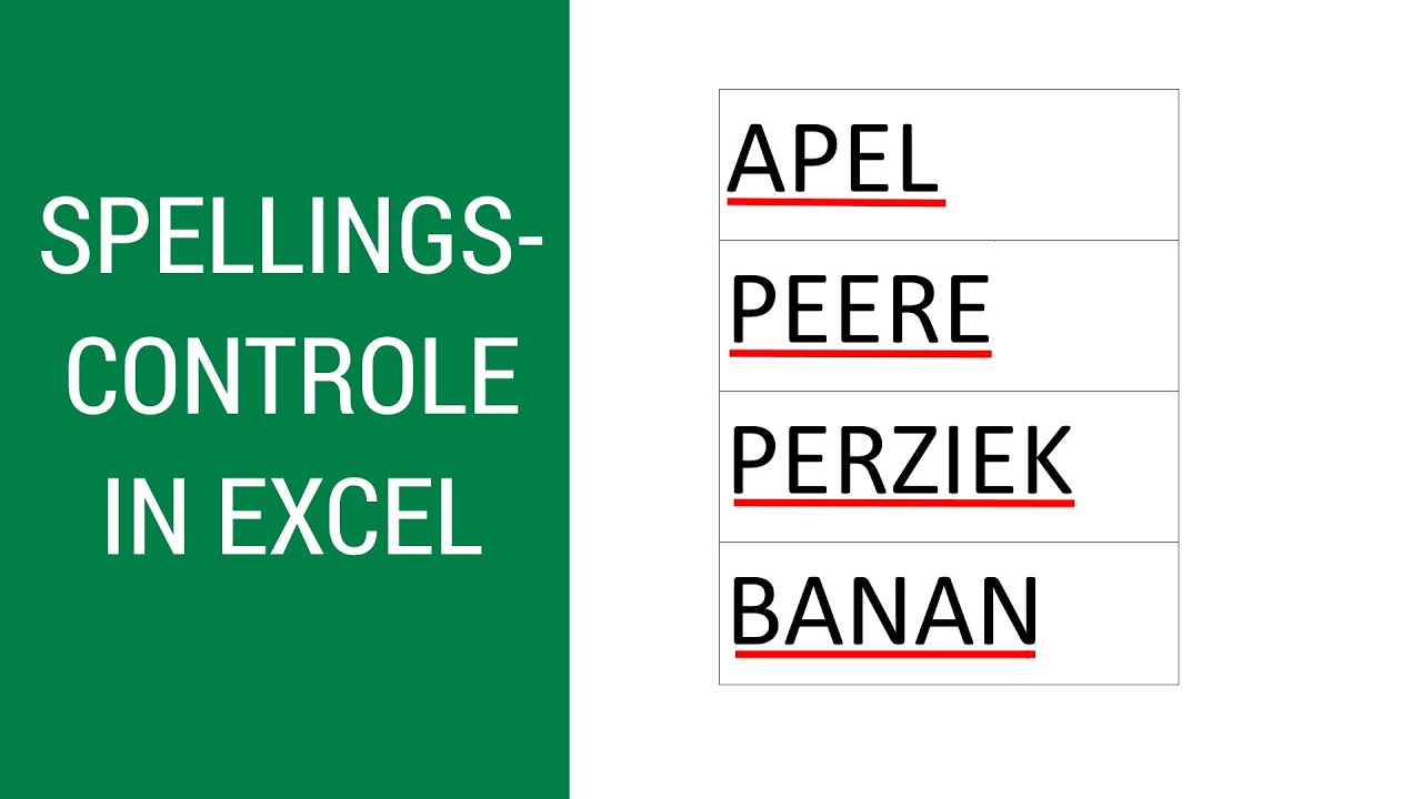 spellingscontrole in Excel - YouTube