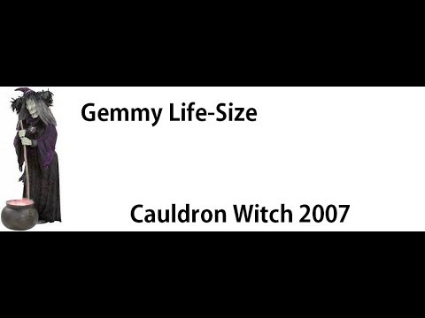 Gemmy Life-Size Animated Cauldron Witch - YouTube