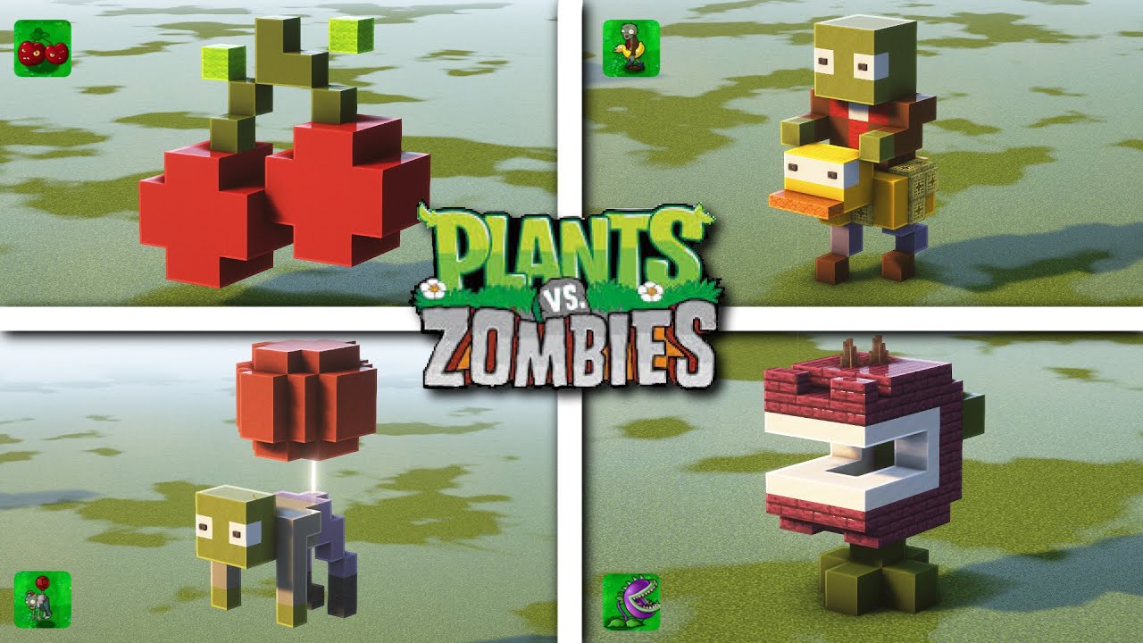 35+ Plants Vs Zombies Statue Build Ideas In Minecraft! - YouTube