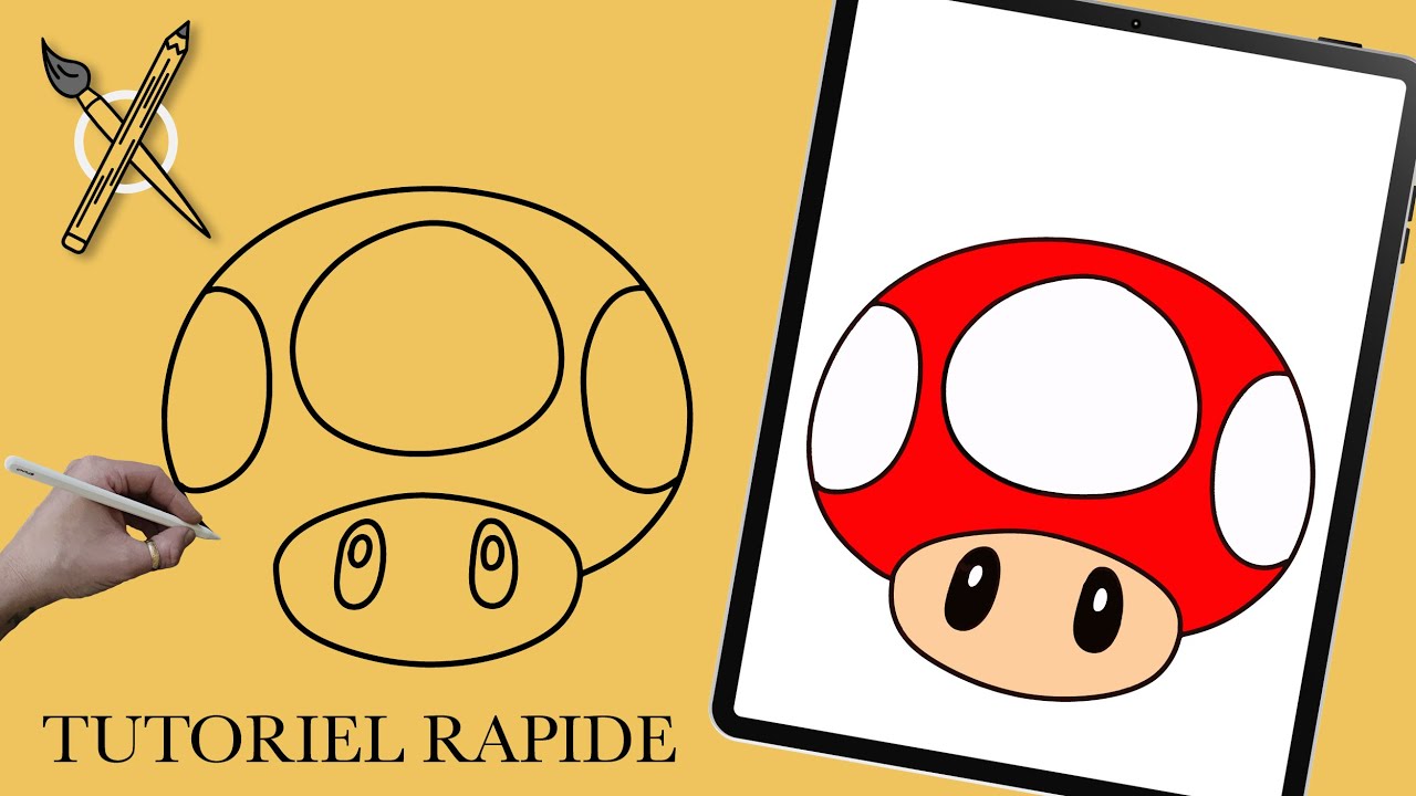 COMMENT DESSINER UN SUPER CHAMPIGNON DE MARIO BROS, LE FILM. TUTORIEL ...