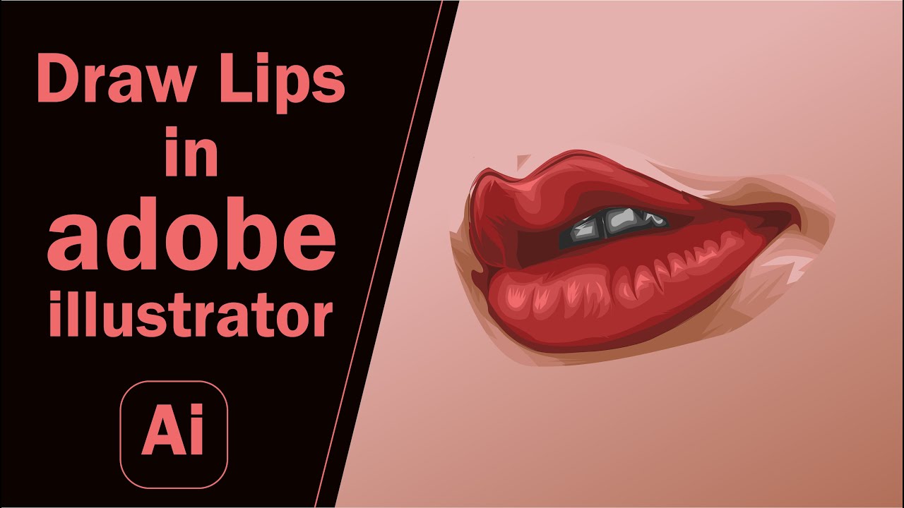 How to draw vector lips in adobe illustrator | vector lips tutorial in ...