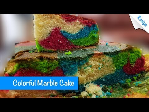 Colorful Marble Cake Recipe - English - YouTube